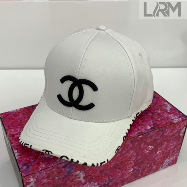 Chanel Canvas Baseball Hat White 2021 18