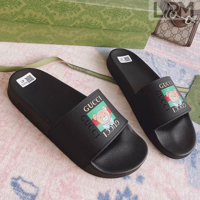 Kai x Gucci Flat Slide Sandal Black 2021 03