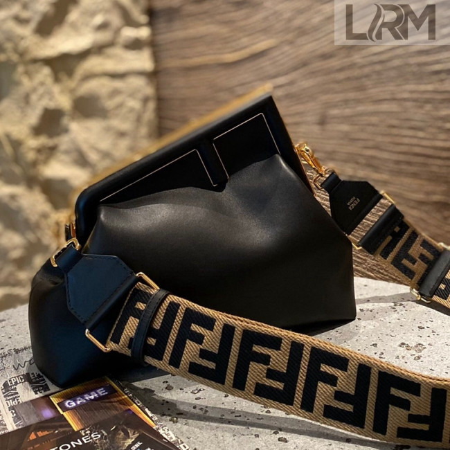 Fendi First Medium Leather Bag Black 2021 80018L